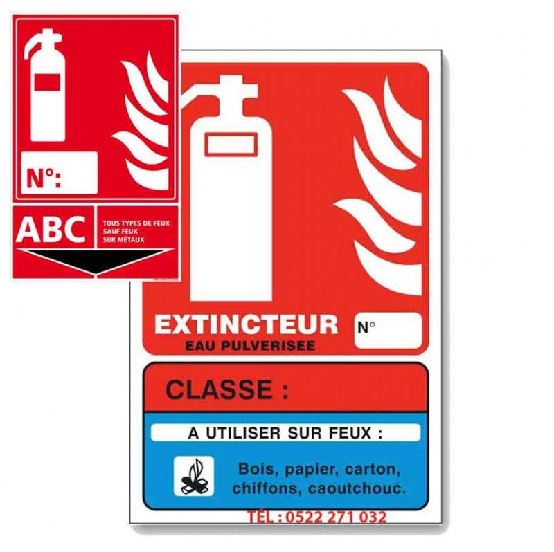 SPLAQUES Signalétiques panneaux EXTINCTEURS Maroc